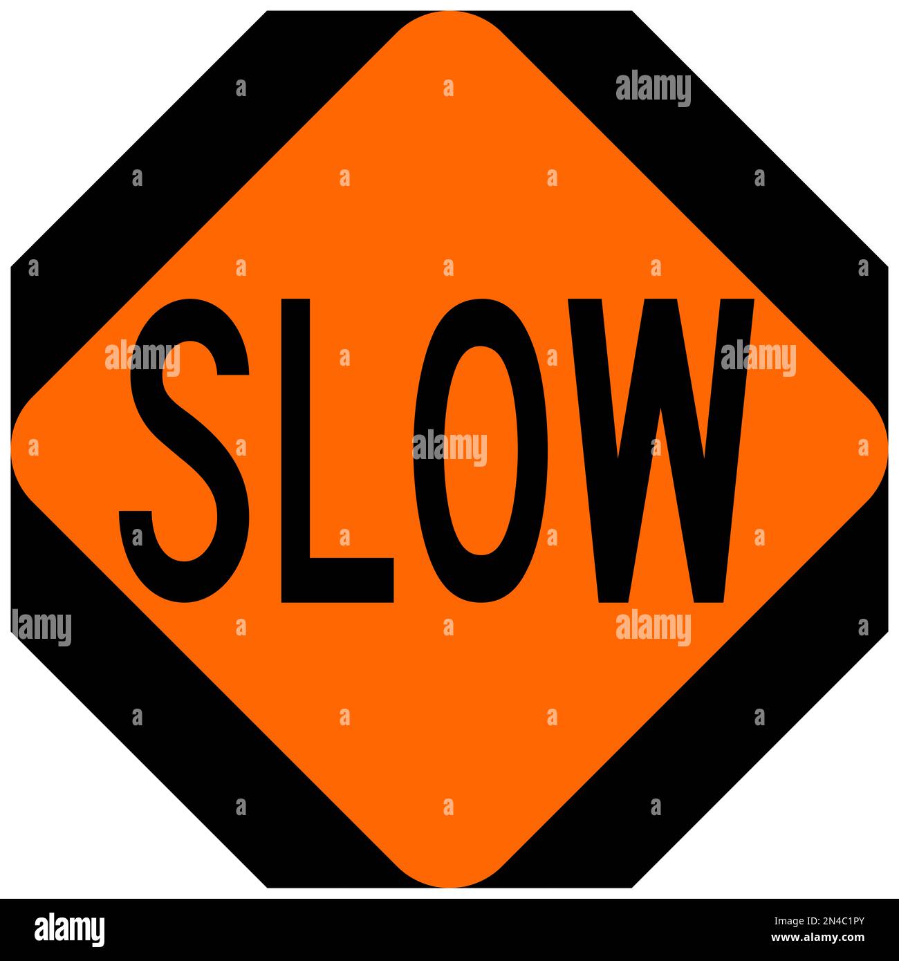 Slow warning sign Stock Photo - Alamy