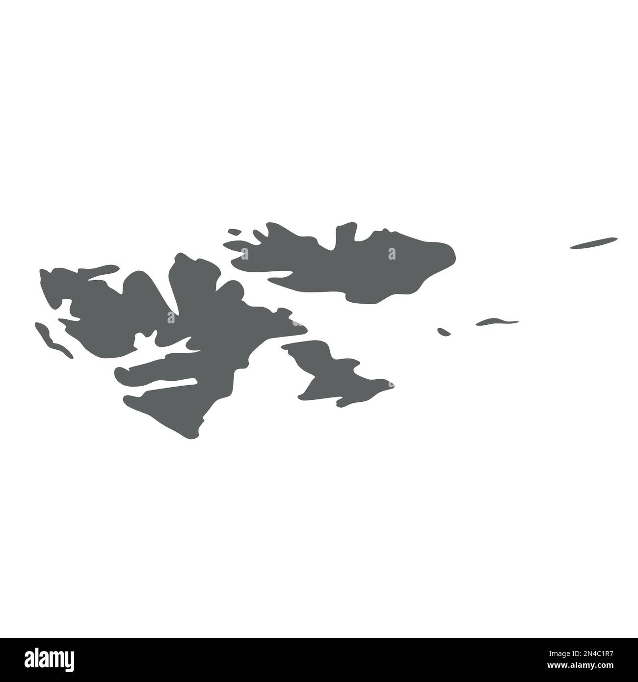 Svalbard islands - smooth grey silhouette map of country area. Simple ...