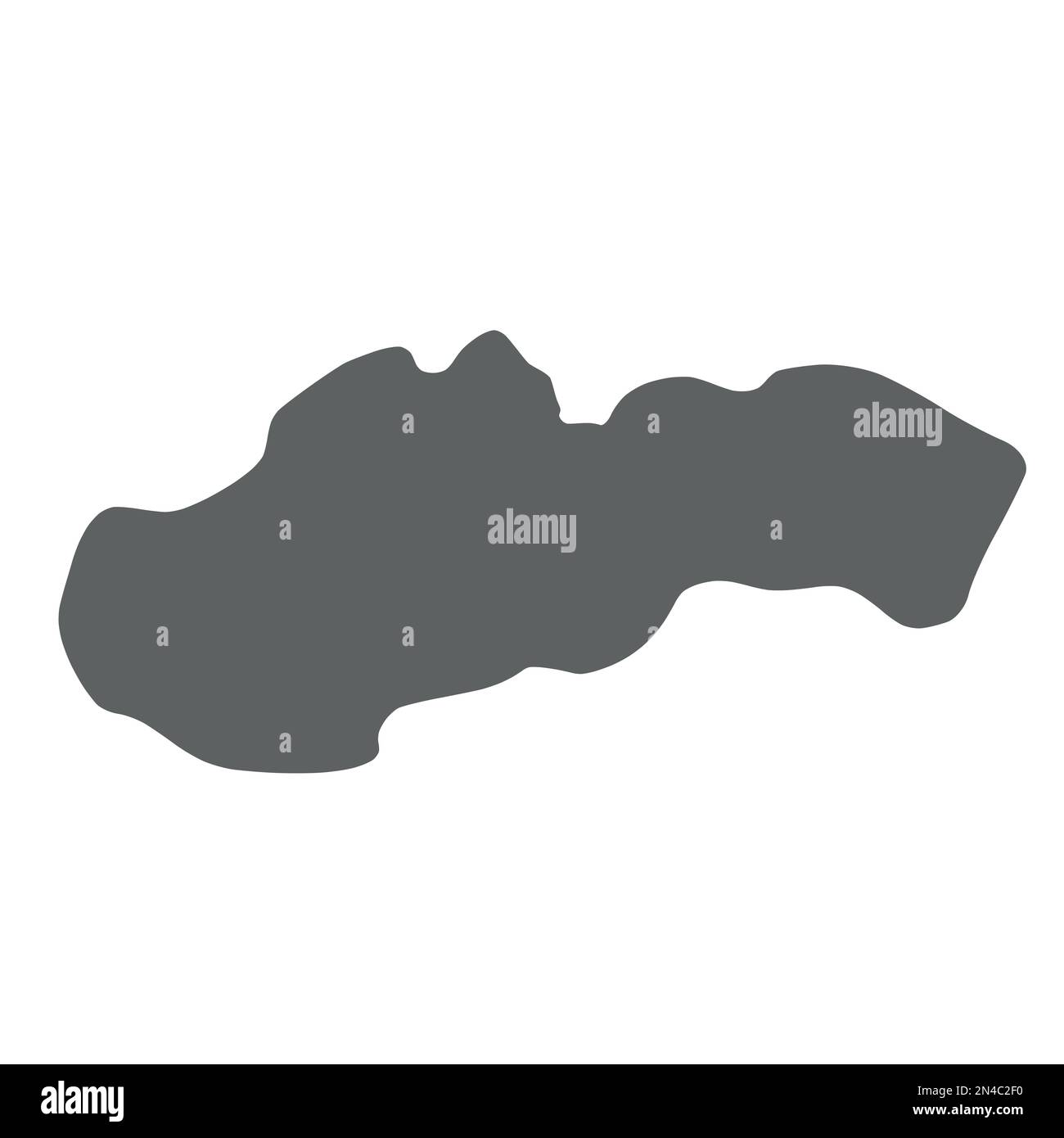 Slovakia - smooth grey silhouette map of country area. Simple flat ...