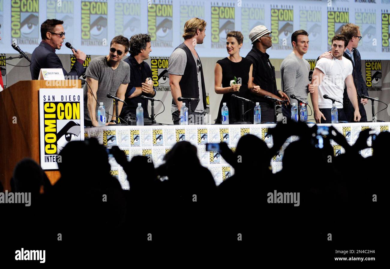 Actors Robert Downey Jr., from left, Jeremy Renner, Mark Ruffalo, Chris ...