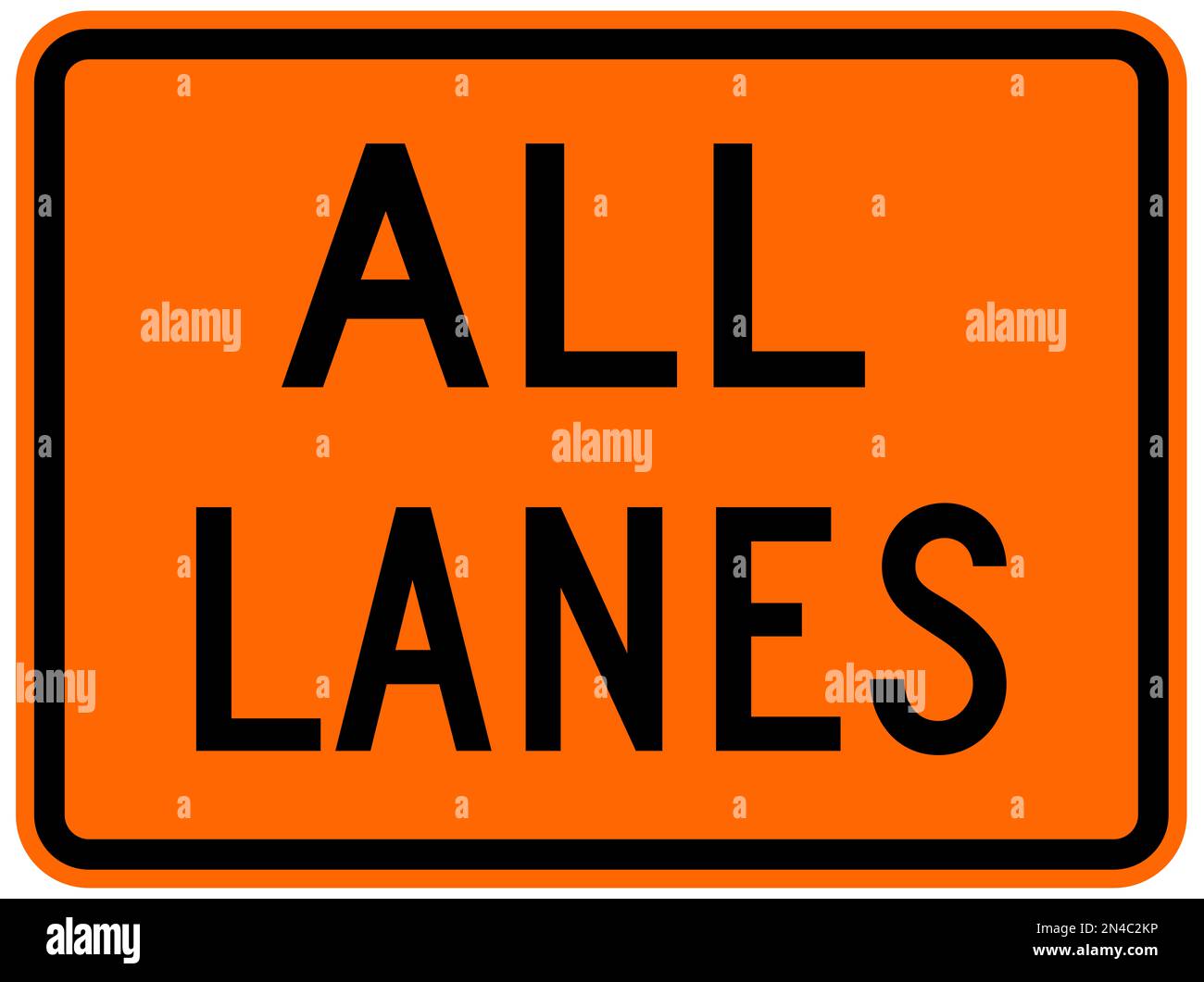 All lanes warning sign Stock Photo - Alamy