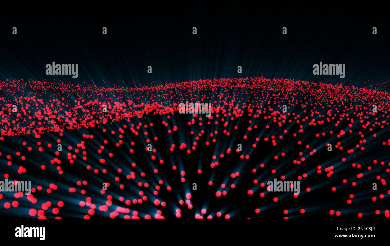 Red glowing particles flying in whirlwind. Red bokeh particle isolated on red background ...