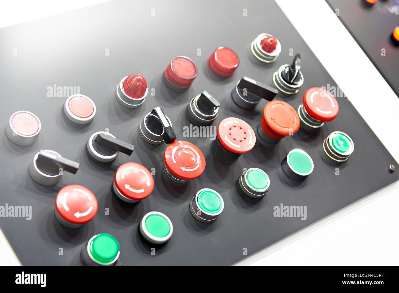 Buttons for control panels for electrical equipment Stock Photo - Alamy