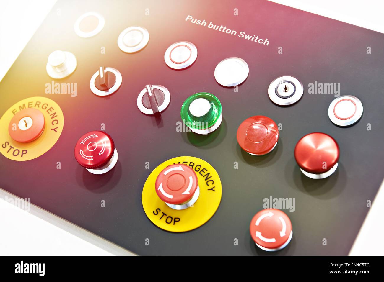 Buttons for control panels for electrical equipment Stock Photo - Alamy
