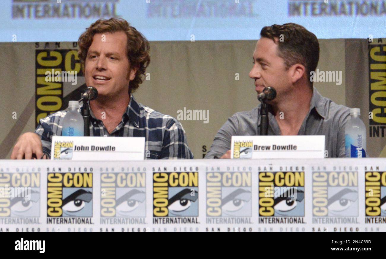 Writers John Dowdle, left, and Drew Dowdle attend the Legendary ...