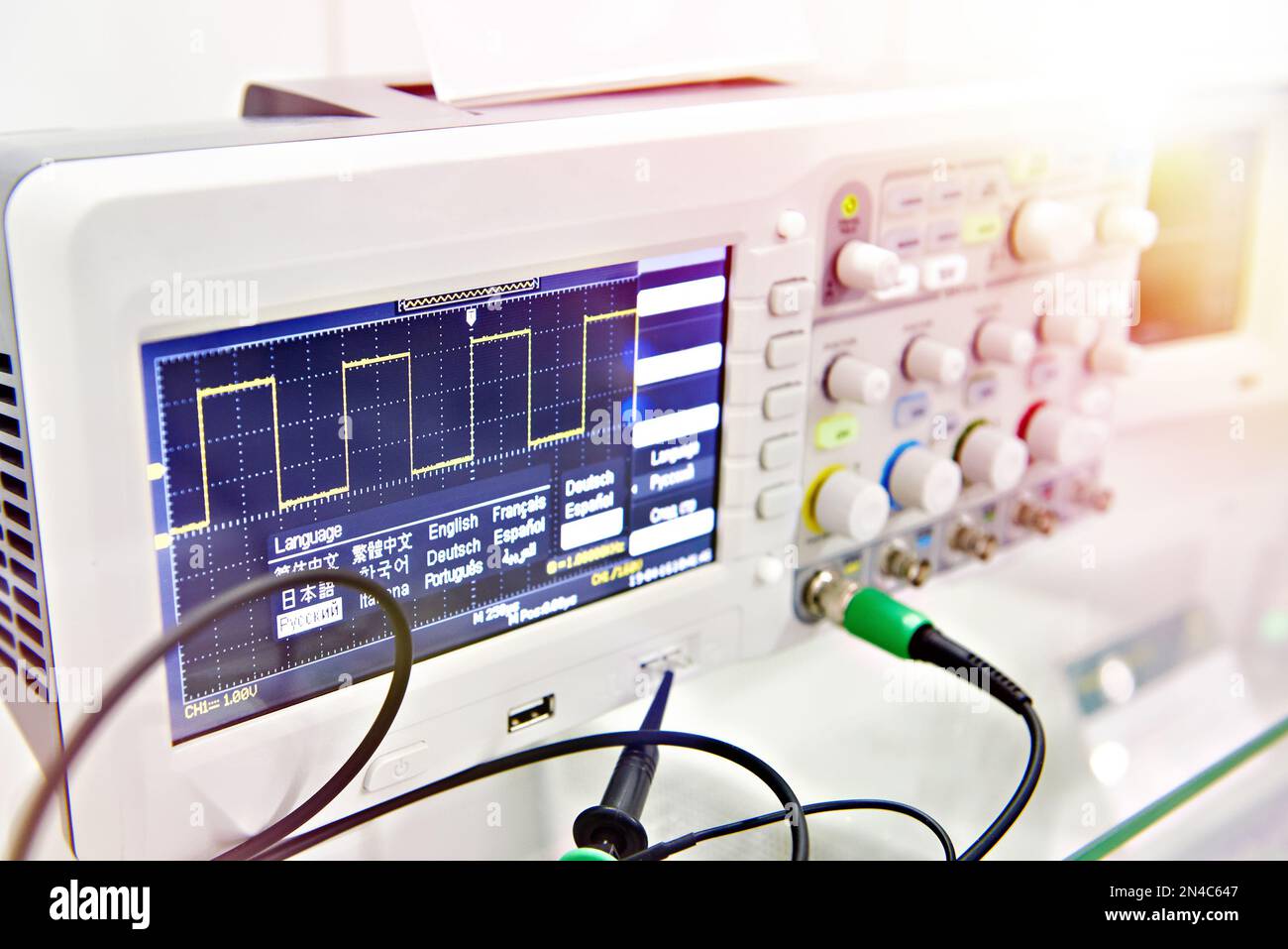 Modern digital oscilloscope in laboratory Stock Photo - Alamy