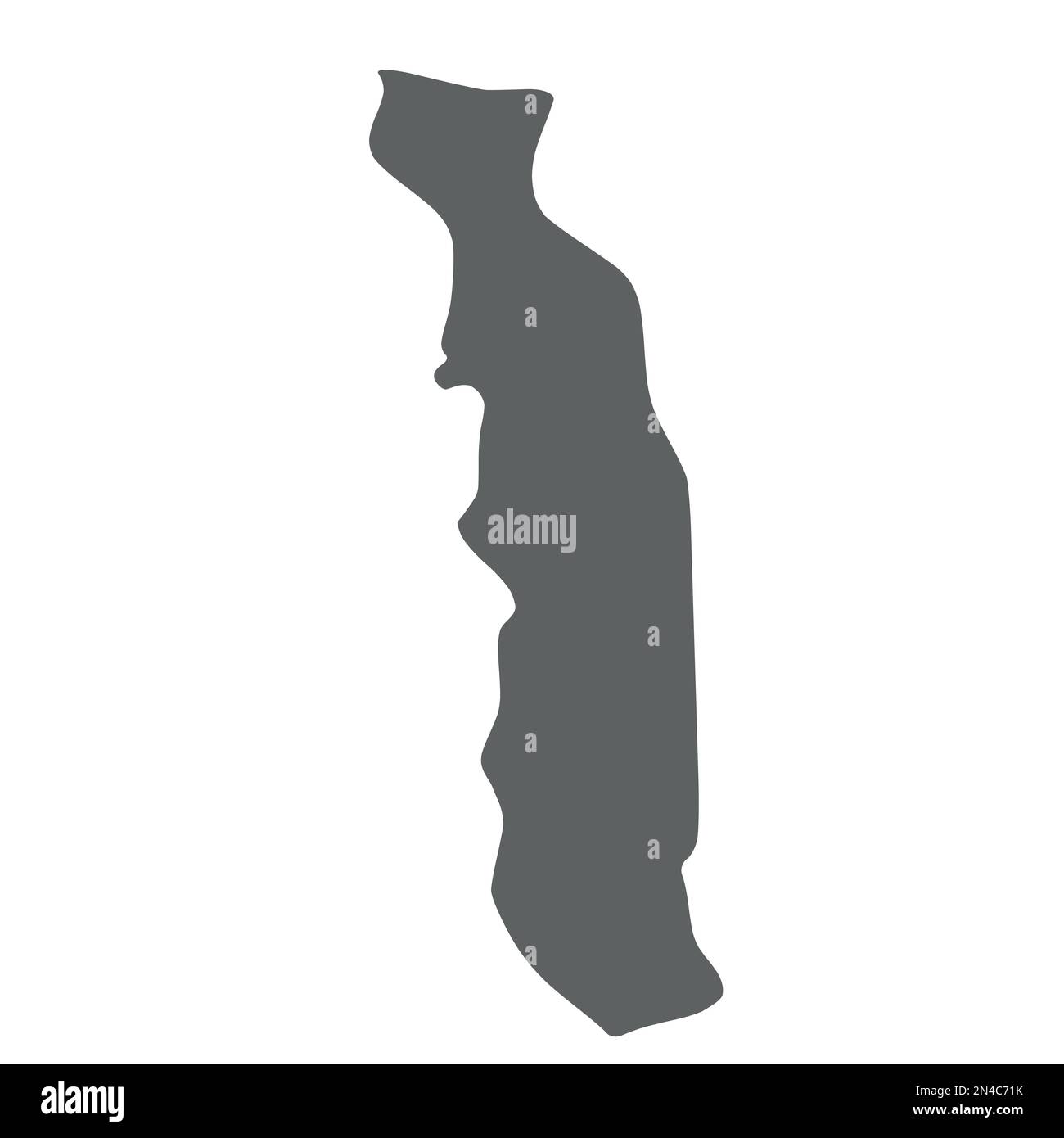 Togo - smooth grey silhouette map of country area. Simple flat vector ...