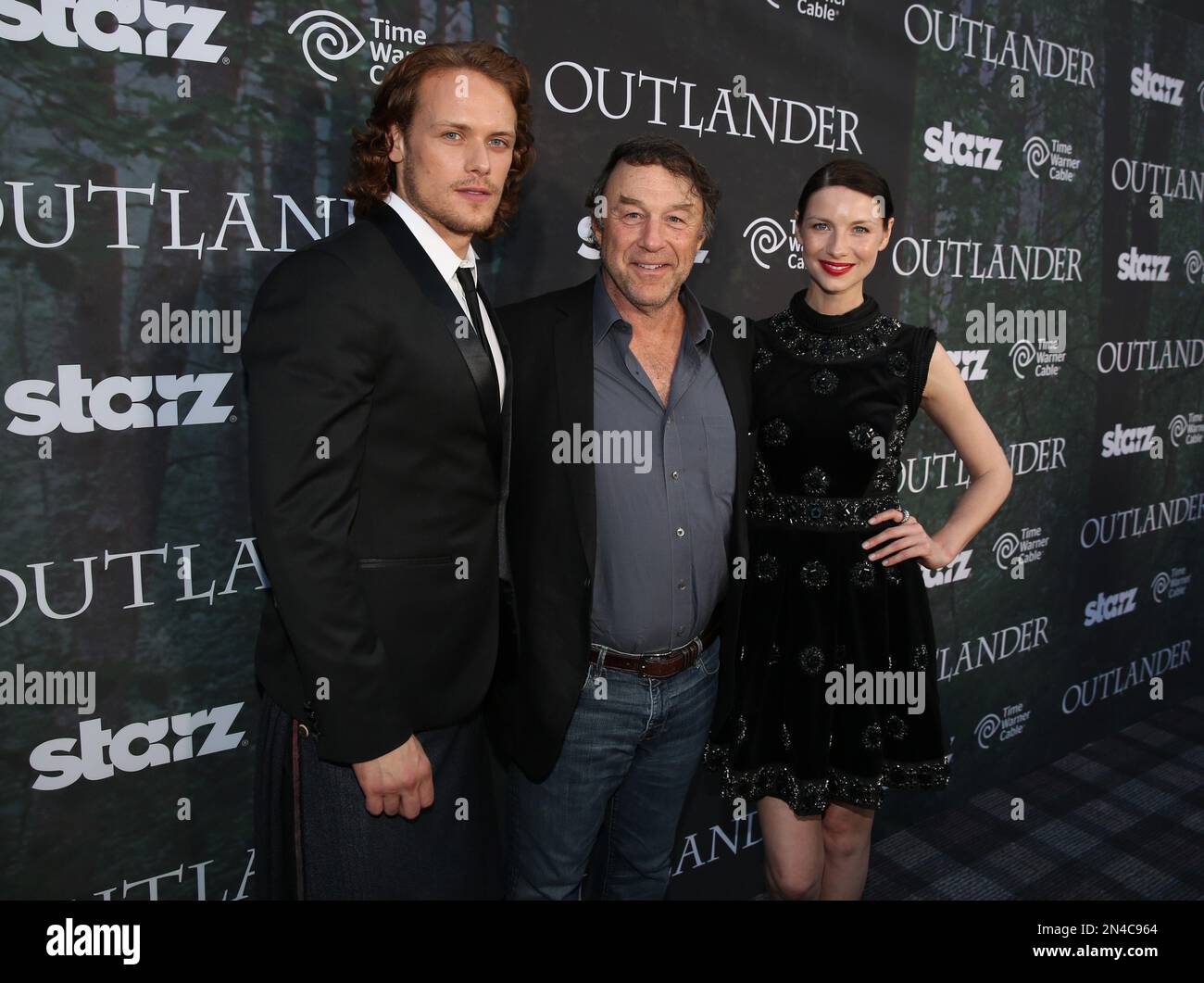 Sam Heughan, and from left, executive producer Jim Kohlberg and ...