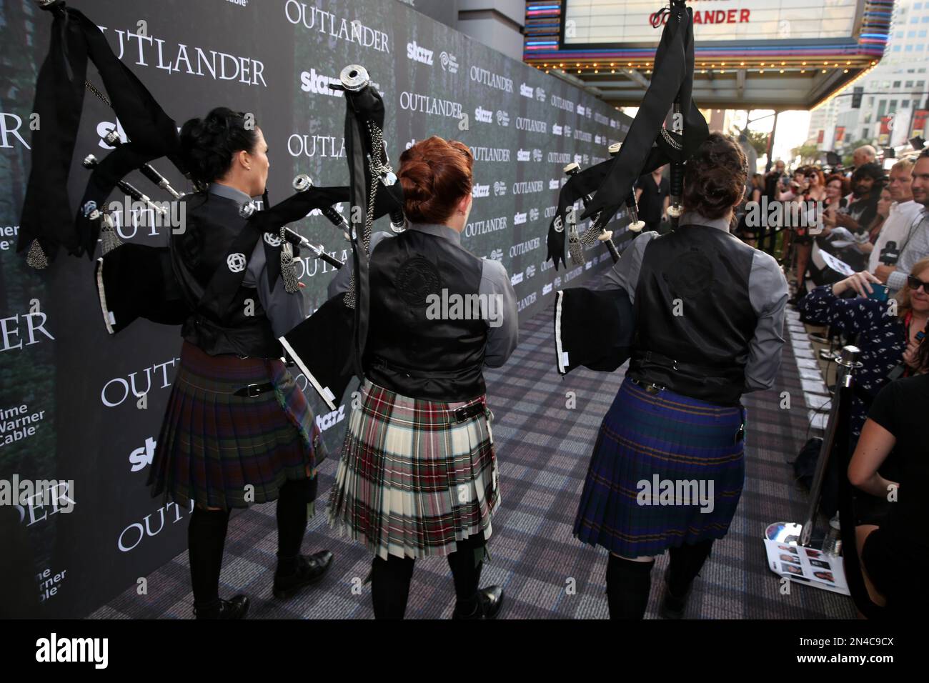A general view of atmosphere is seen at the premiere for the STARZ ...