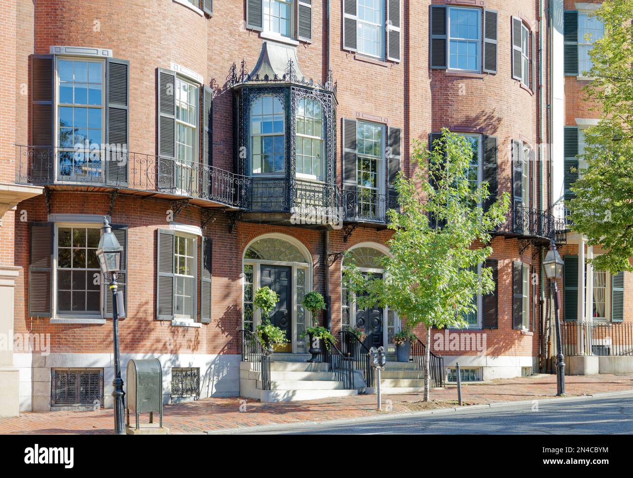 Boston Beacon Hill: 56-57 Beacon Street is a Federal style brick ...