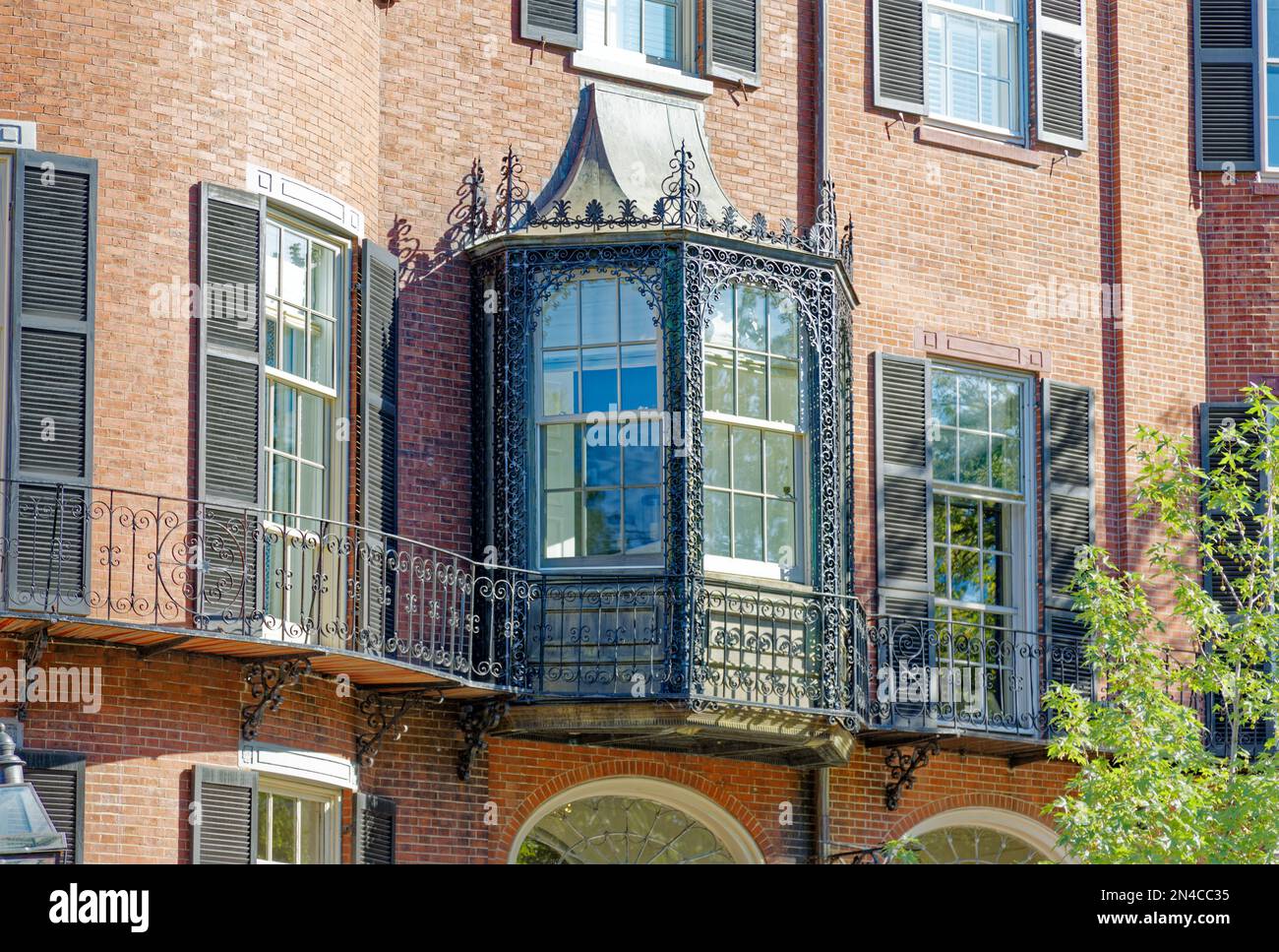 Boston Beacon Hill: 56-57 Beacon Street is a Federal style brick ...