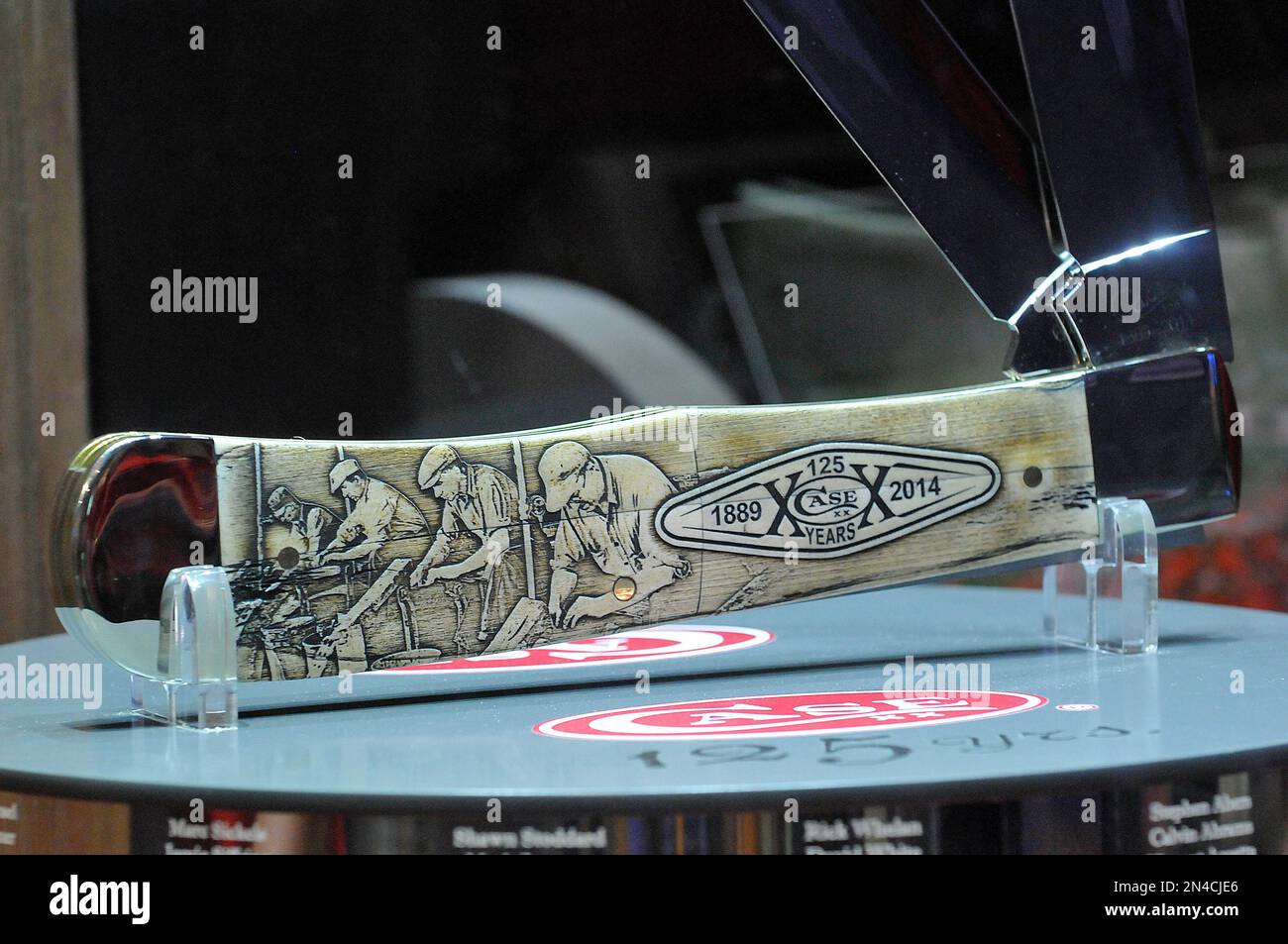 A one of a kind W.R. Case & Sons Cutlery Co. 15 inch Trapper knife commemorating the 125th ...