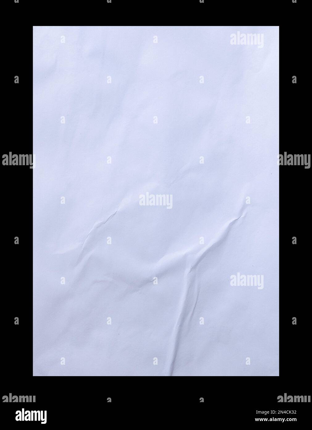 Blank white crumpled and creased sticker glued paper poster texture ...