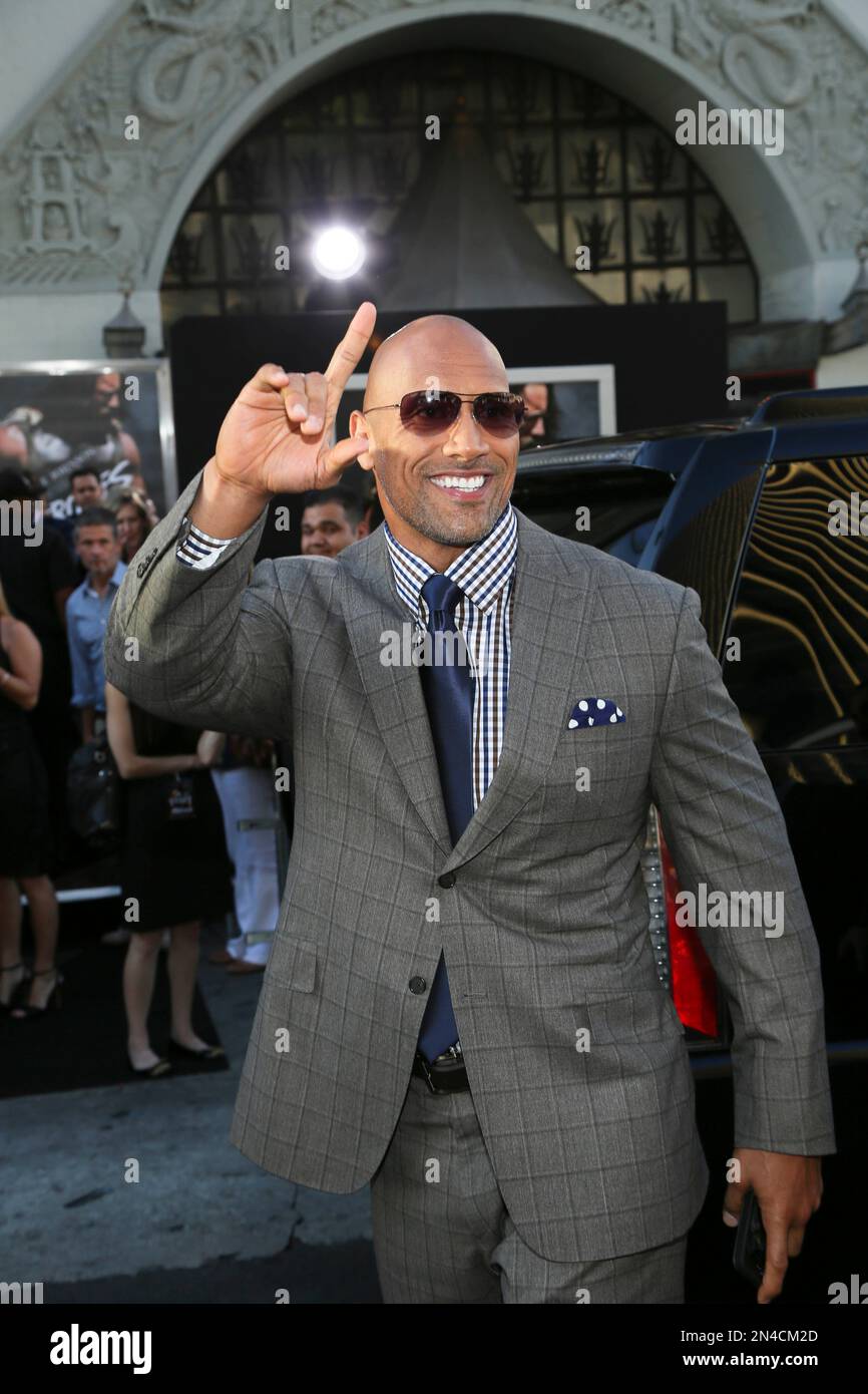 Cast member Dwayne Johnson arrives for the premiere of "Hercules" held ...