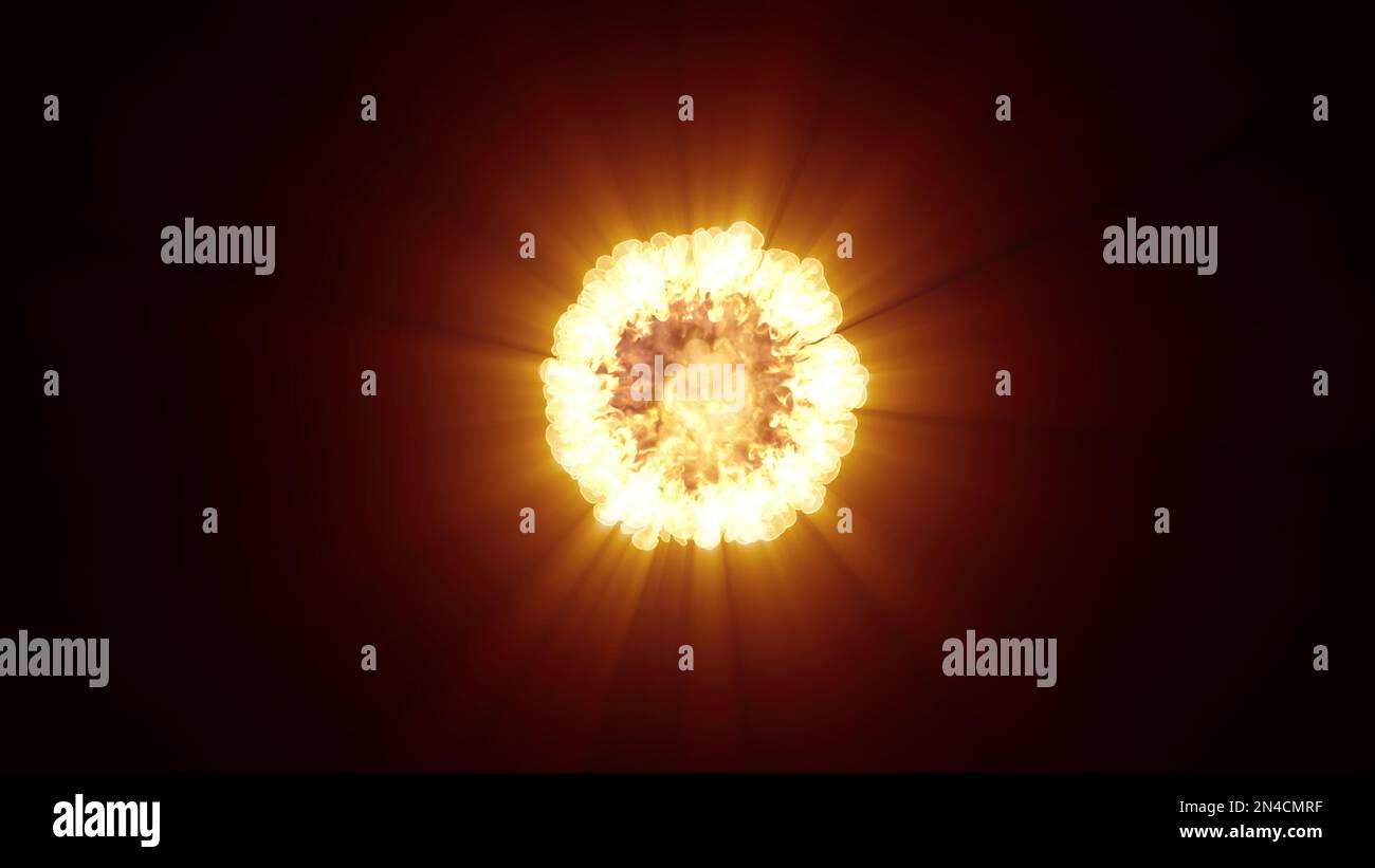 3D rendering of a series of spectacular shock waves coming from an ...