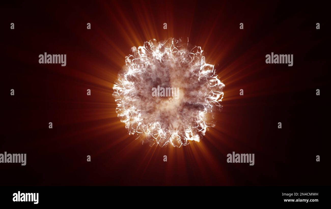 3D rendering of a series of spectacular shock waves coming from an ...