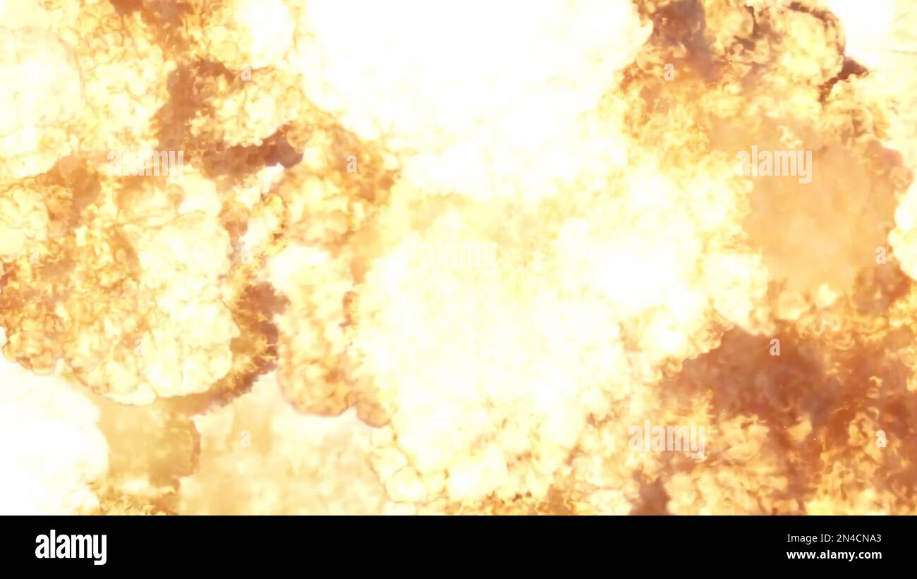 3D rendering of an impressive intense explosion on a black background ...