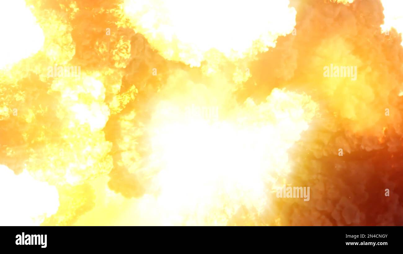 3D rendering of an impressive intense explosion on a black background ...