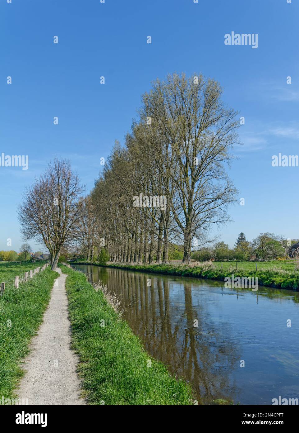 River Niers in Niersaue Wachtendonk Nature Reserve,lower Rhine,Germany ...
