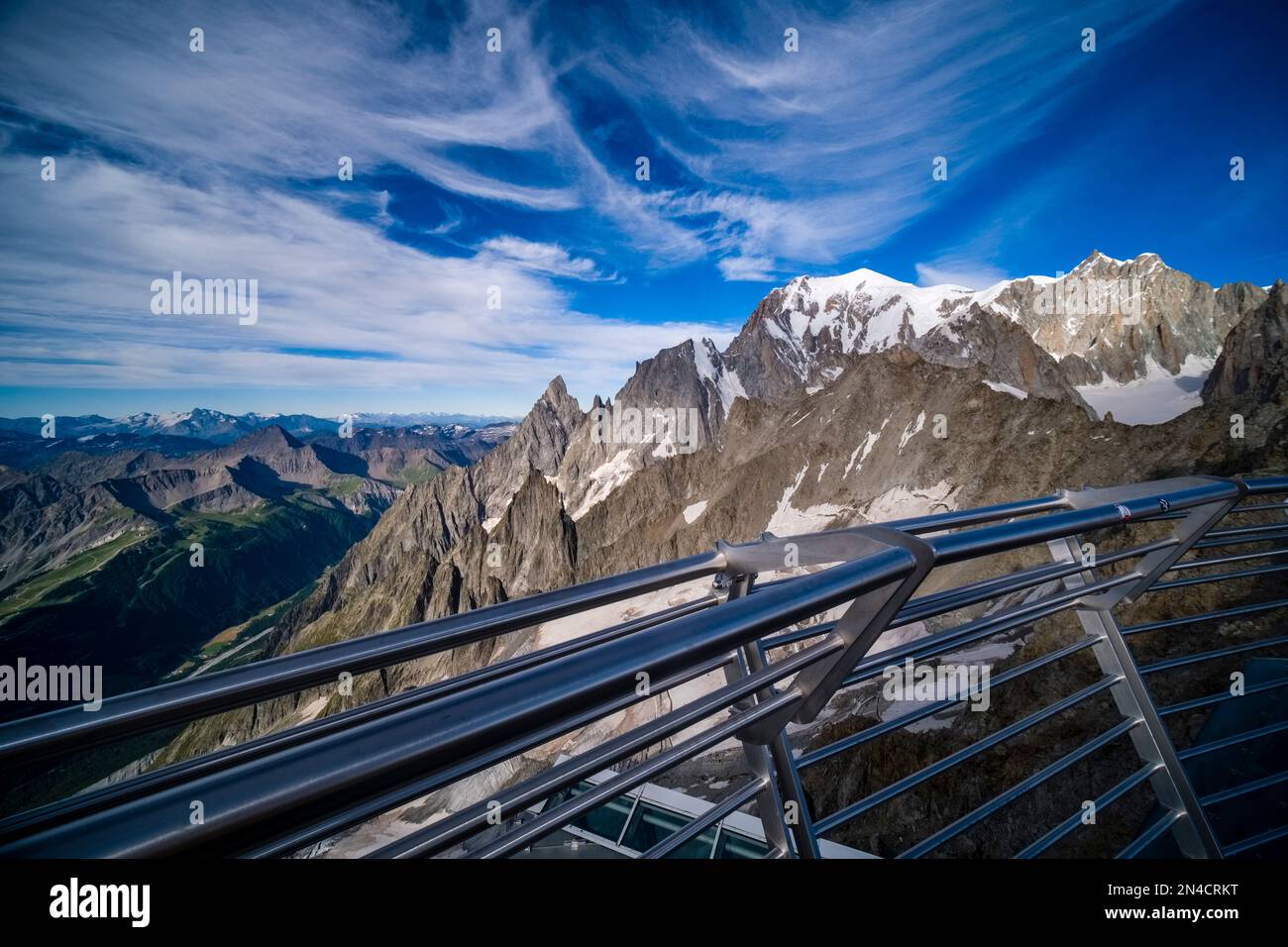 View from Pointe Helbronner of Aiguille Noire de Peuterey, Mont Blanc ...