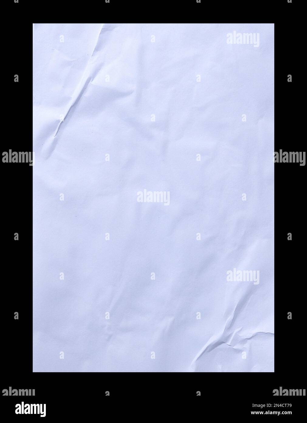Blank white crumpled and creased sticker glued paper poster texture ...