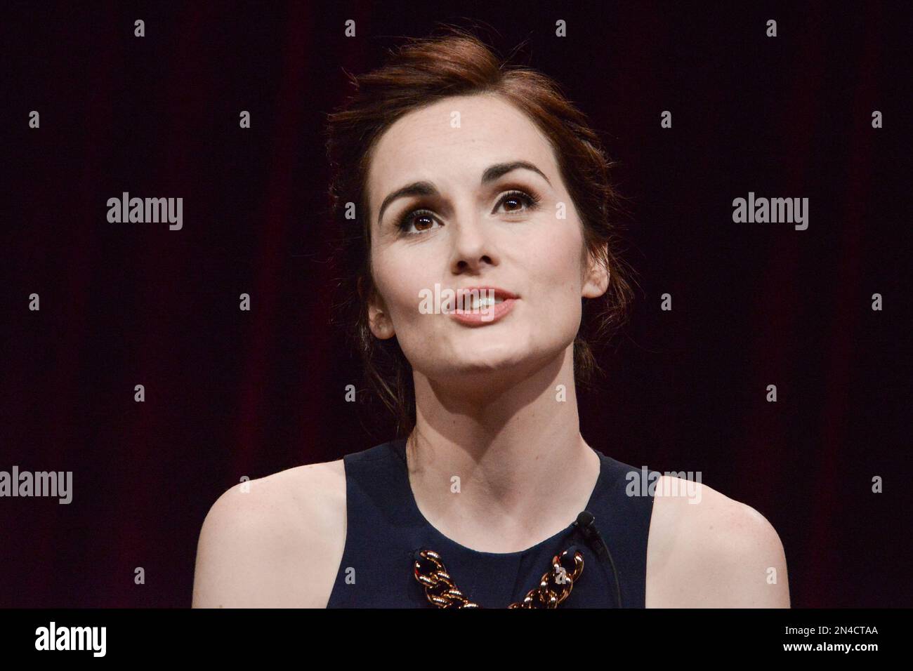 Michelle Dockery speaks on stage during the “Downton Abbey” panel at ...