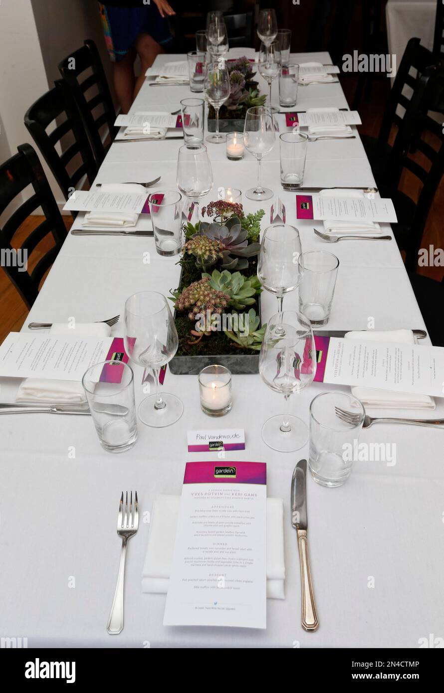 A general view of atmosphere is seen at the gardein Dinner hosted by ...