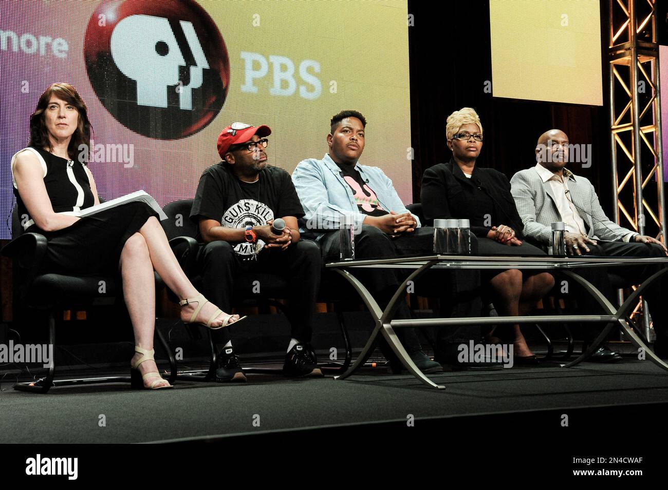 From left, Lois Vossen, Spike Lee, Darius Monroe, Sigrid Tillman, and ...