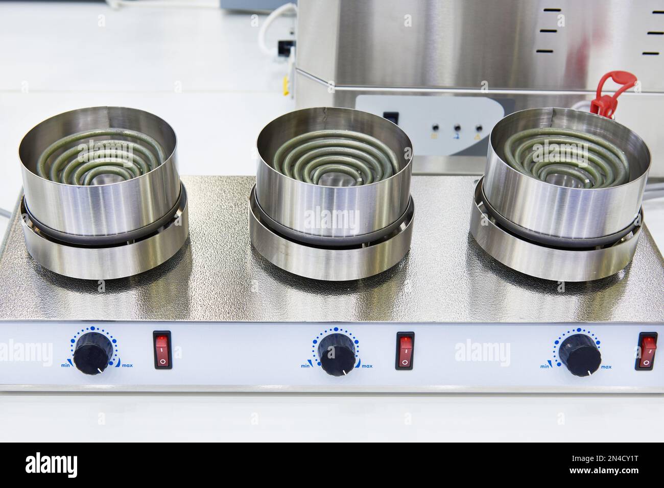 Flask heaters in chemical laboratory Stock Photo - Alamy