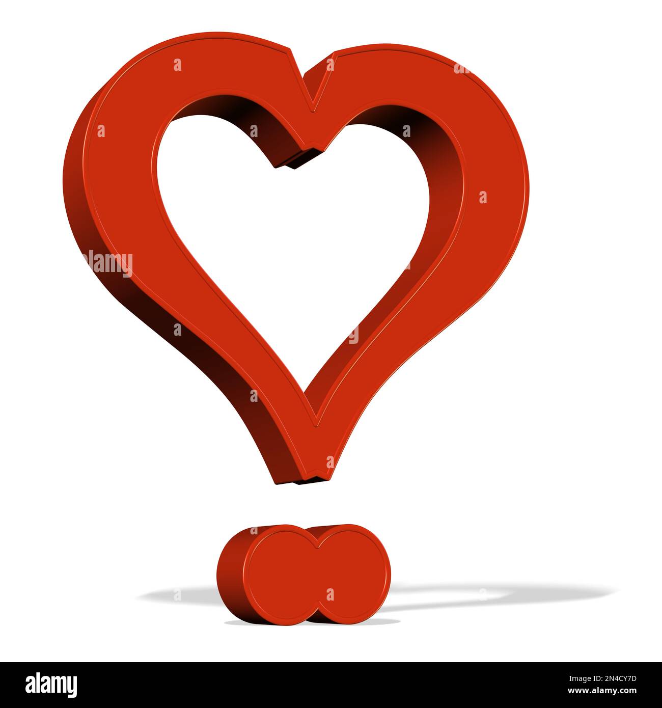 Red heart shaped from question marks, 3d illustration Stock Photo - Alamy