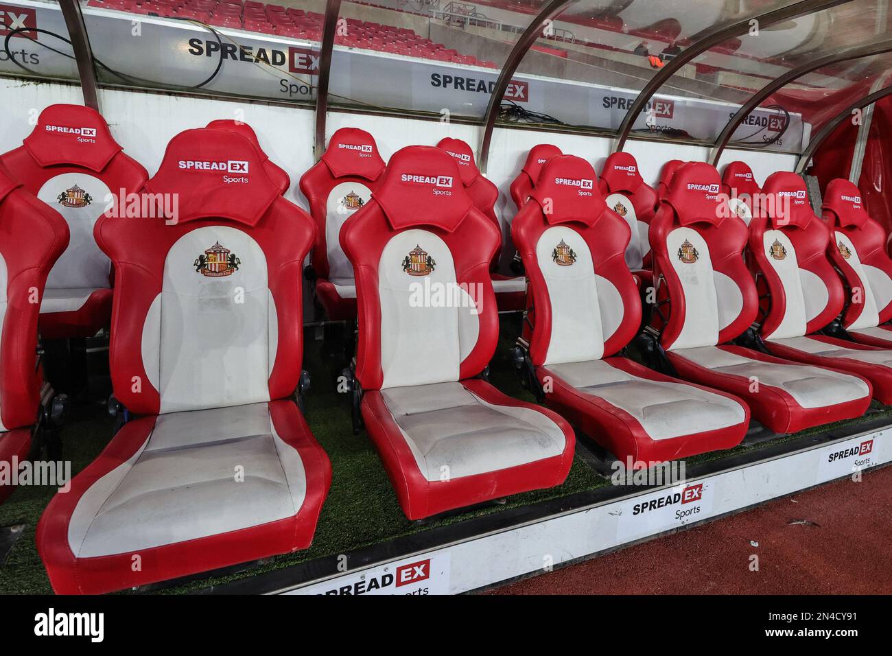 Seats on the bench during the Emirates FA Cup fourth round replay match ...