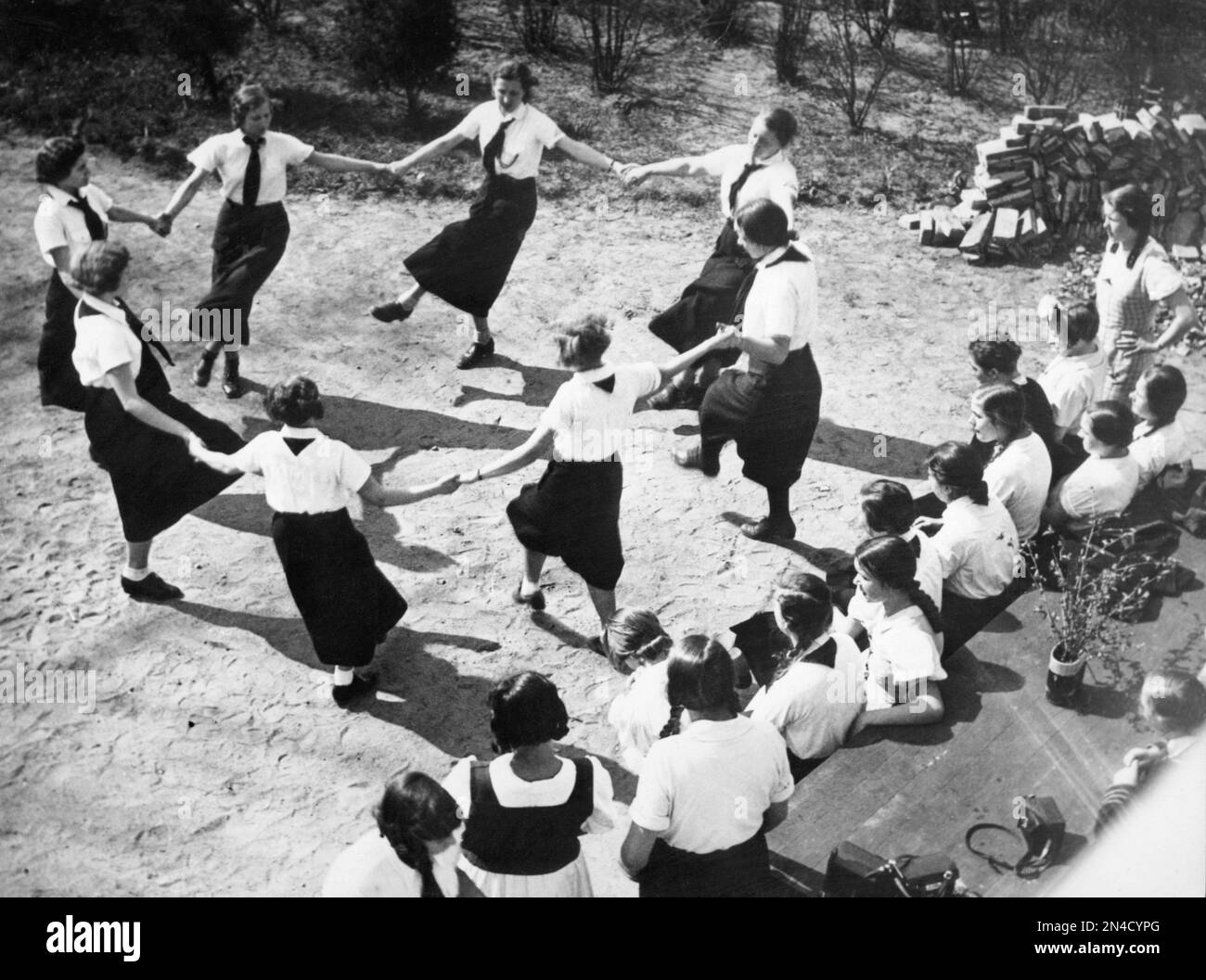 Hitler Youth girls dancing, date and location unknown. (AP Photo Stock ...