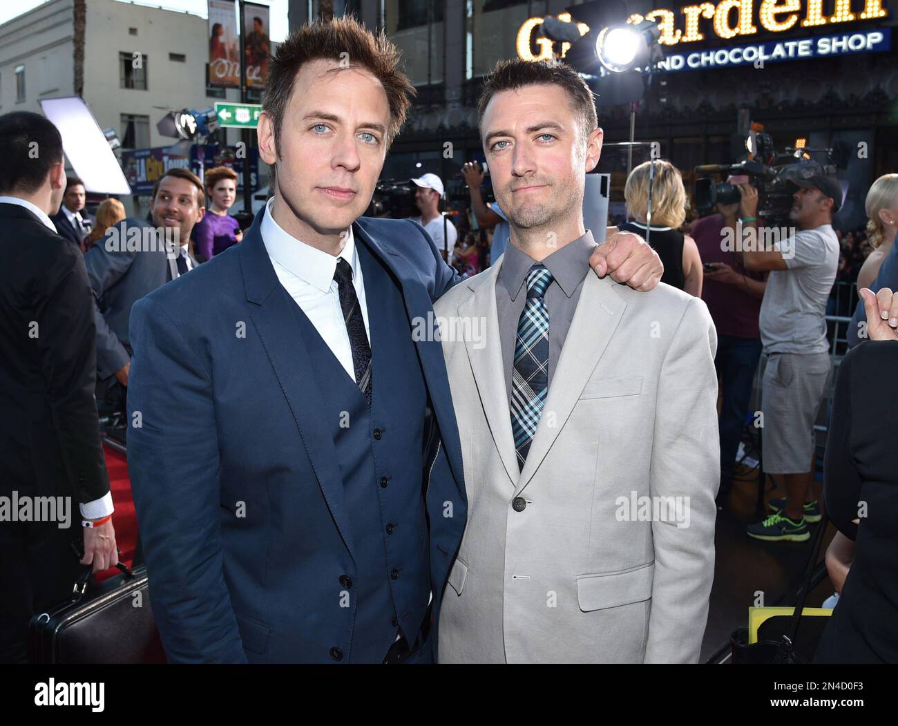 Director James Gunn, left, and Sean Gunn arrive at the premiere of ...