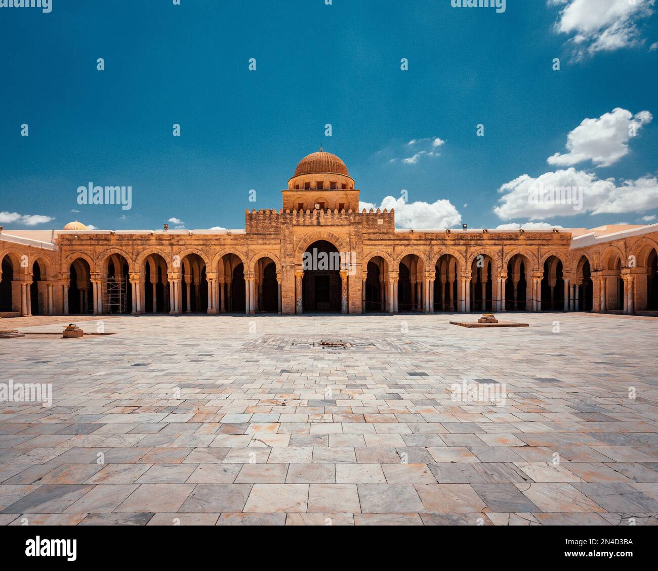 The courtyard on the side of the prayer hall facade of Great Mosque of ...