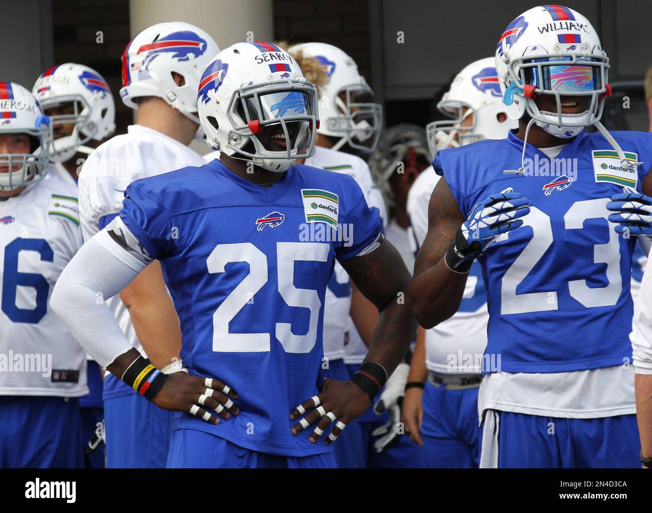 Buffalo Bills safeties Da'Norris Searcy (25) and Aaron Williams (23 ...