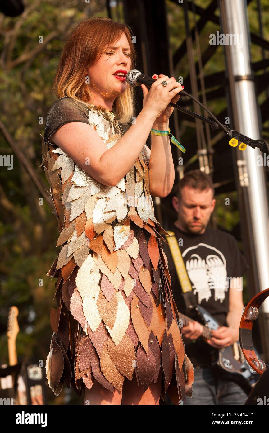 Rachel Goswell and Christian Savill of Slowdive seen at the 2014 ...