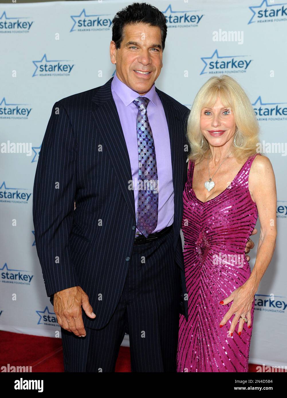 Actor Lou Ferrigno with wife Carla is seen on the red carpet at the ...