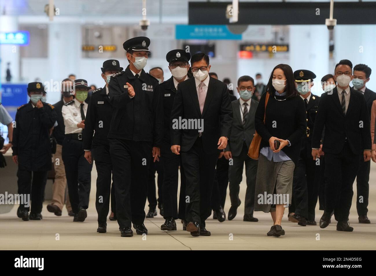 First time open for people crossing the border at Heung Yuen Wai ...