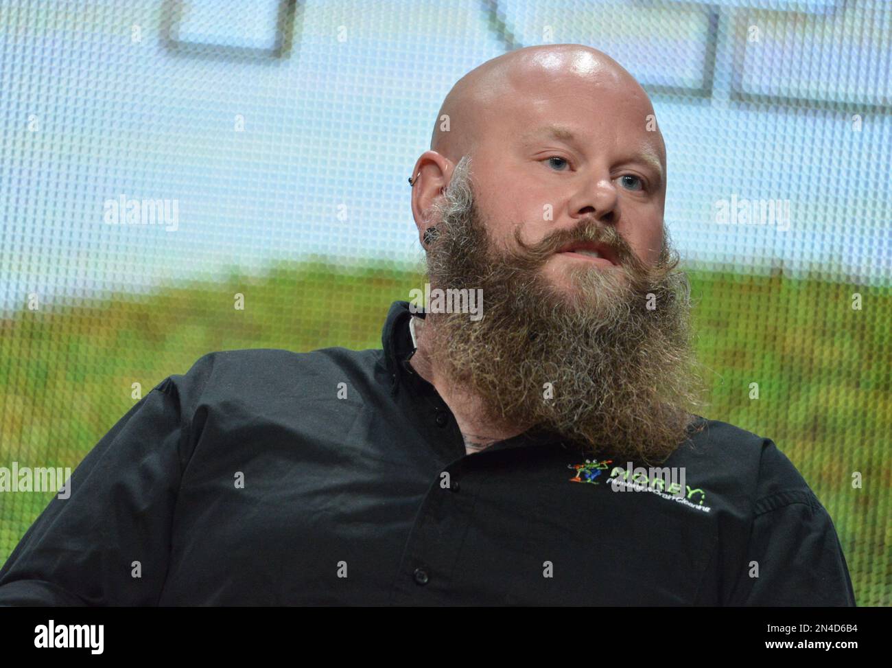 Potential Pioneer Jeremy speaks on stage during the "Utopia" panel at ...