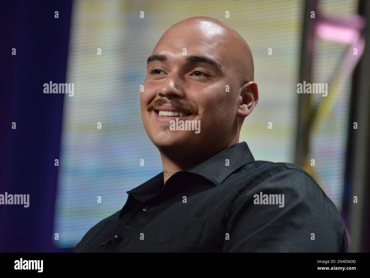 Potential Pioneer Akchtonin speaks on stage during the "Utopia" panel ...