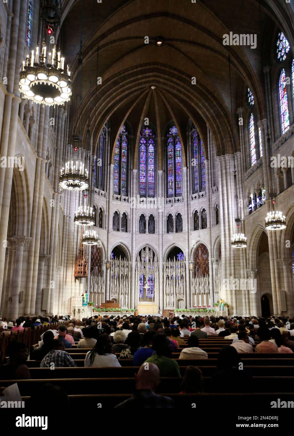 In this July 20, 2014 photo, the vaulted ceiling of the interior of ...