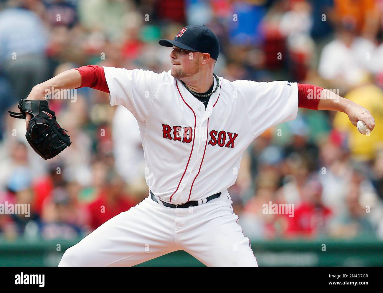 Boston Red Sox's Jon Lester pitches during the first inning of a ...