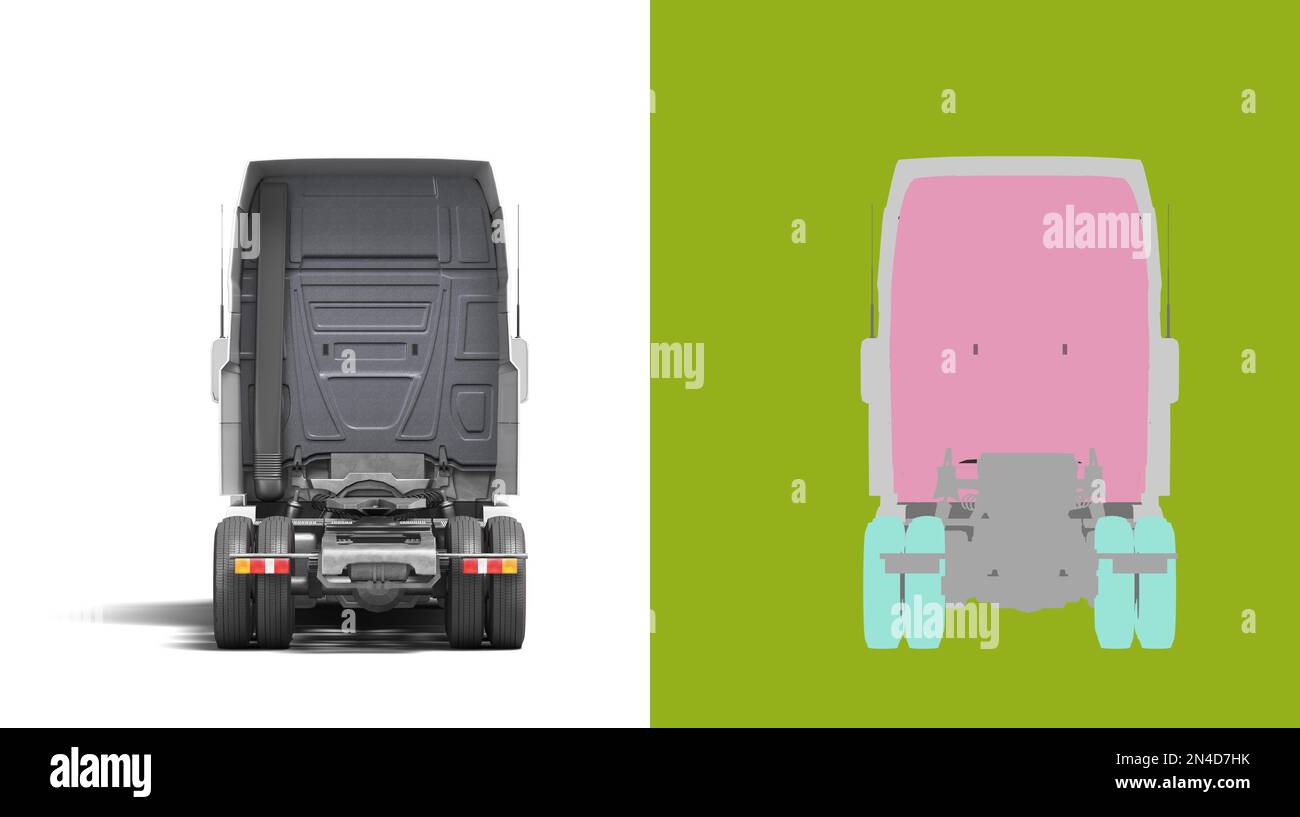 White semi truck with black inserts with carrying capacity of up to ...