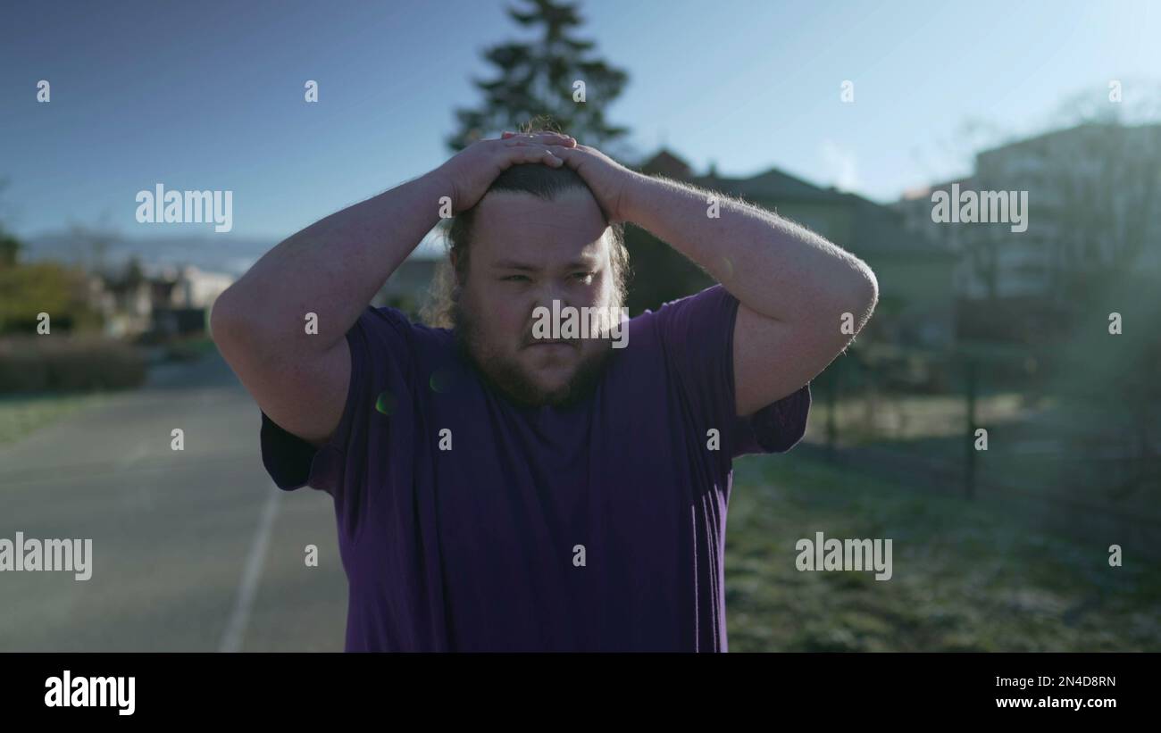 Sad fat guy thinking hi-res stock photography and images - Alamy