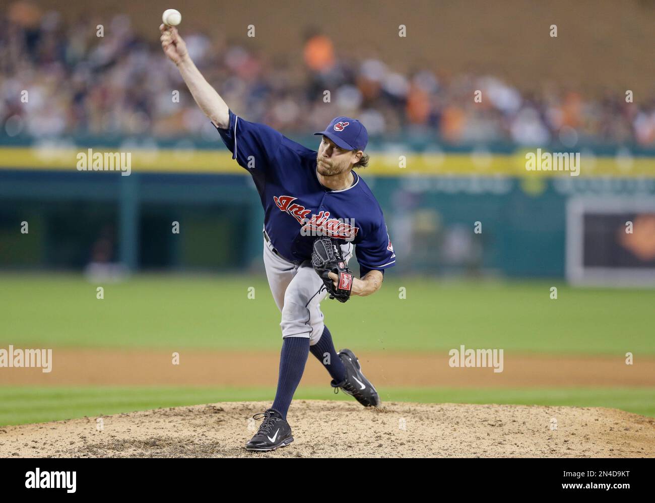 Cleveland Indians relief pitcher John Axford throws during the sixth ...