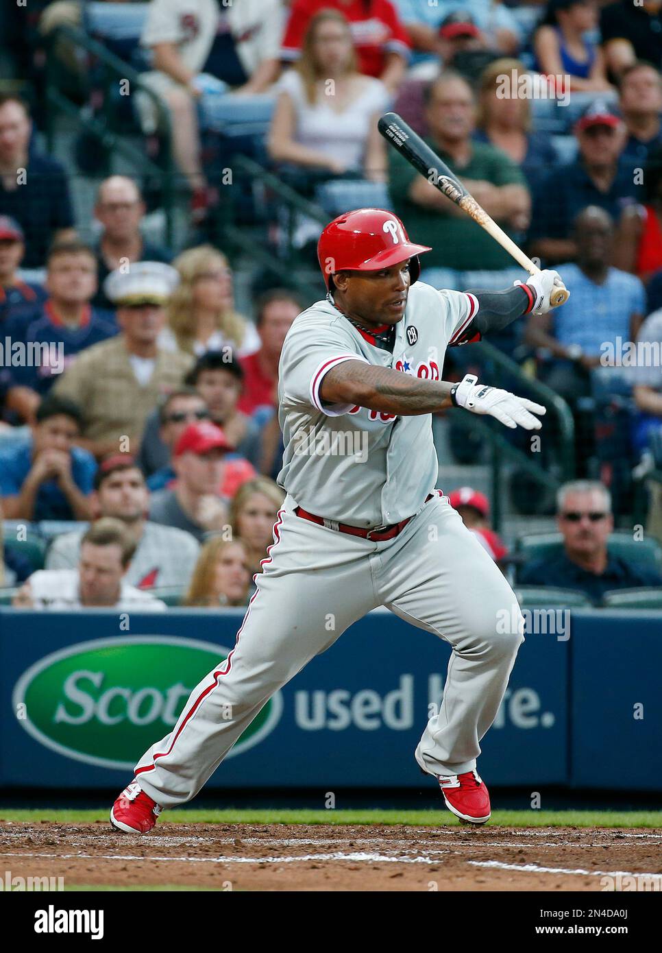 Philadelphia Phillies right fielder Marlon Byrd (3) bats against the ...