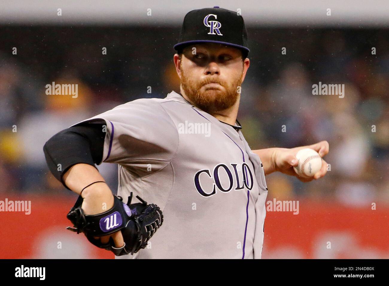 Colorado Rockies starting pitcher Brett Anderson (30) delivers during ...