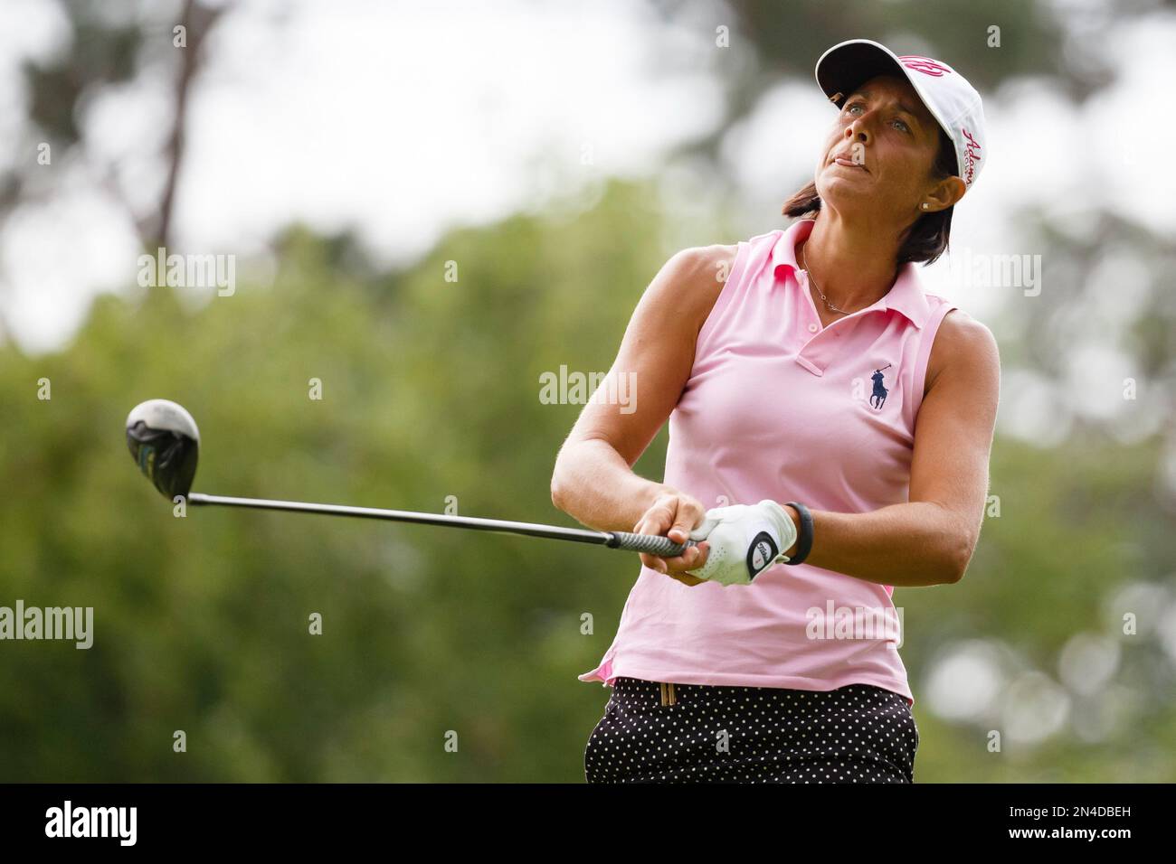 Laura Diaz watches her tee shot on the seventh hole during the third ...