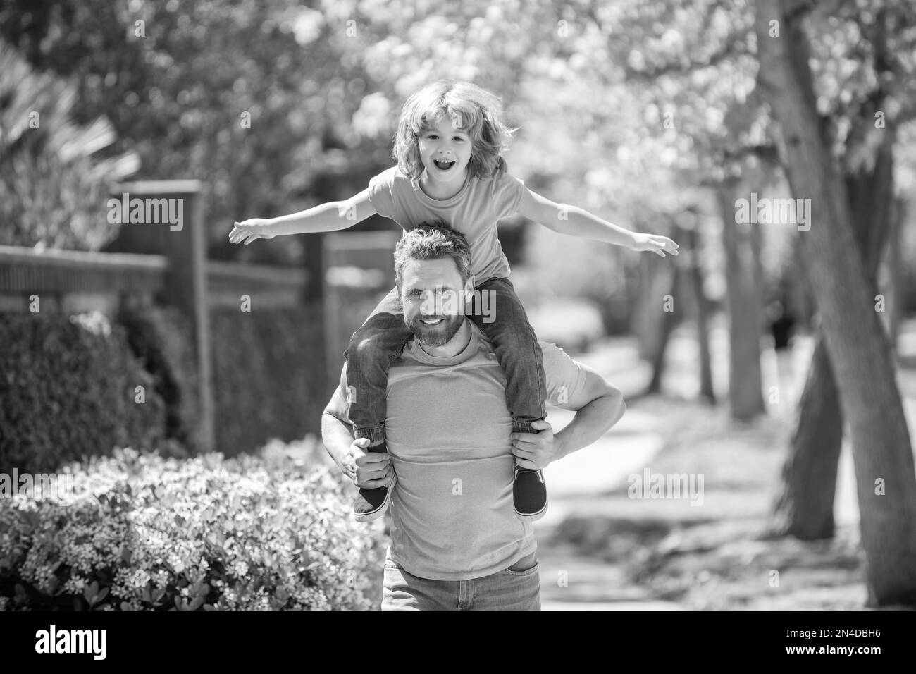 childhood and parenthood. parent relax with small child boy. dad with ...