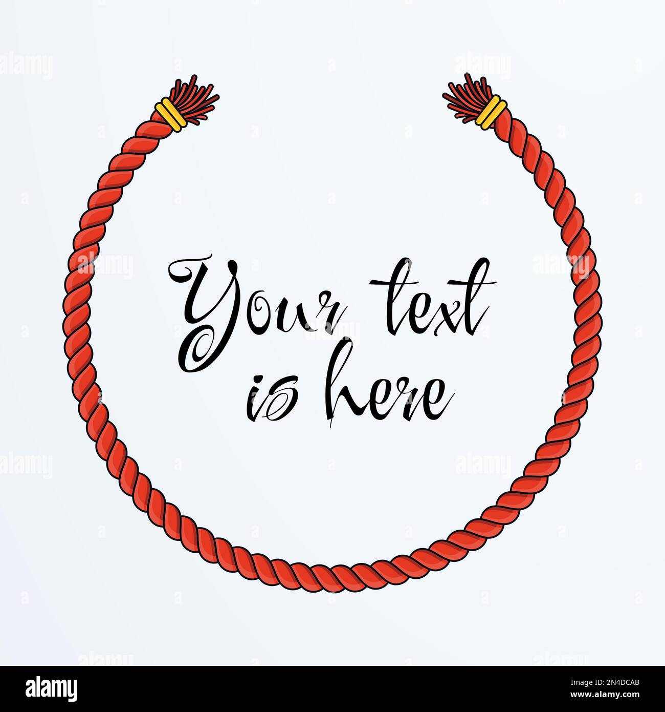 Round rope frame isolated on white background. Twisted cord Stock ...